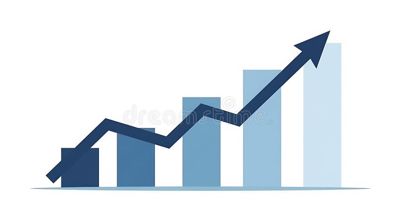 Bar Chart Showing an Upward Trend Stock Illustration - Illustration of ...