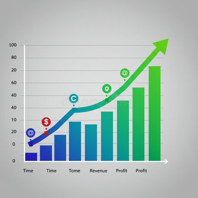 Bar Chart with Six Vertical Bars, Showing Data Progression from Left To Right. Bars Stock ...