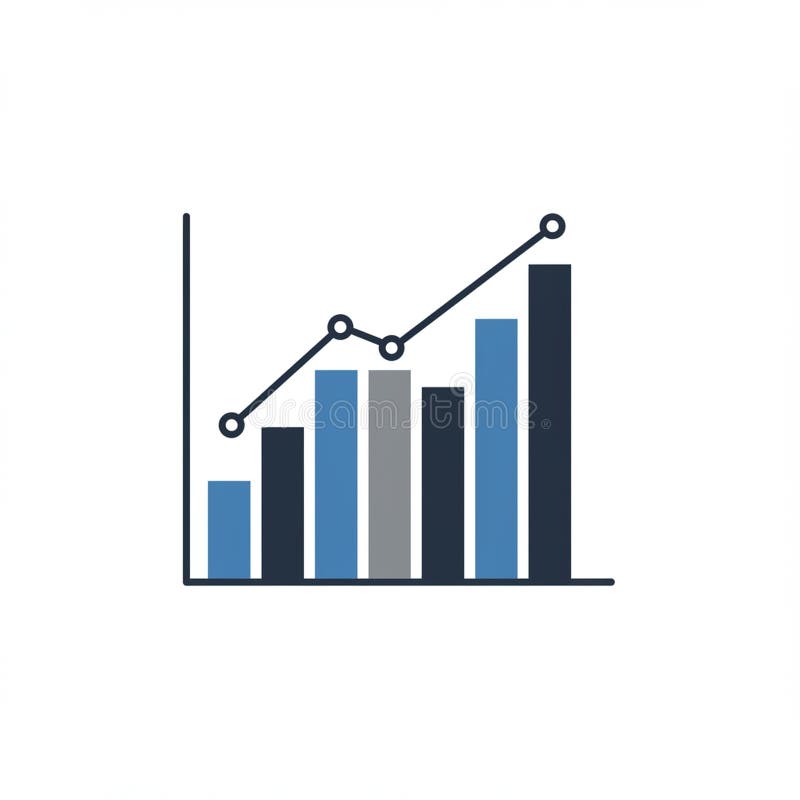 Bar Chart with Six Vertical Bars of Varying Heights, Colored in Shades ...