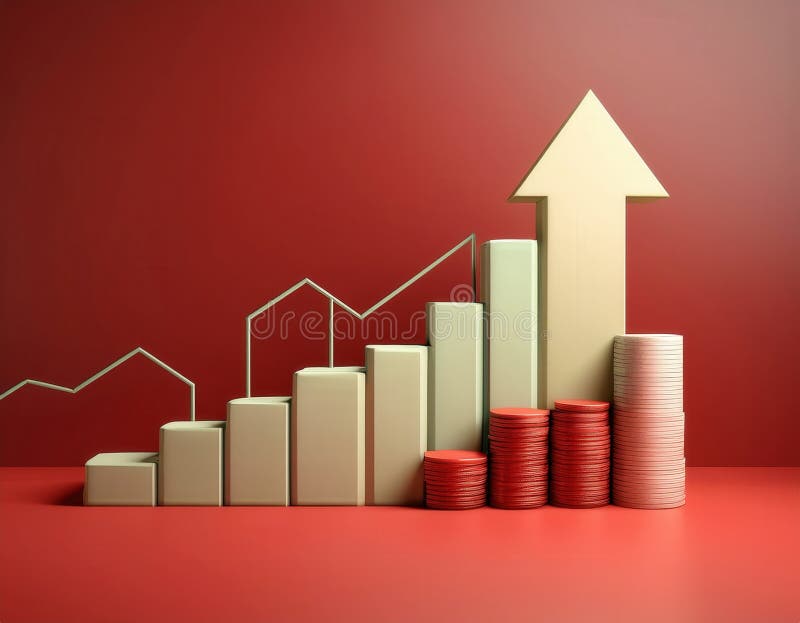 Financial Growth Chart stock illustration. Illustration of ...
