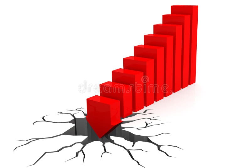 Bar Chart Suddenly Fall through the Floor Stock Illustration ...