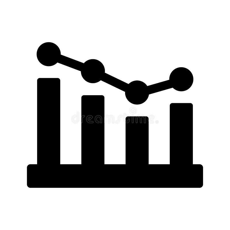Bar Chart Trend Icon. Black Vector Graphics Stock Vector - Illustration ...