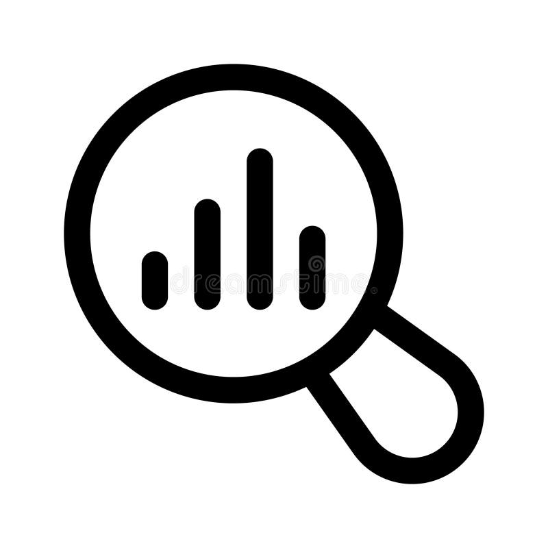 Bar Chart Under Magnifier Depicting Vector Design of Business Analysis Stock Illustration ...