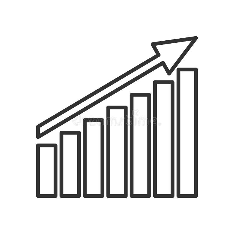 Bar Chart Up with Arrow Outline Flat Icon Stock Vector - Illustration ... Bar Chart Up with Arrow Outline Flat Icon Stock Vector - Illustration ...