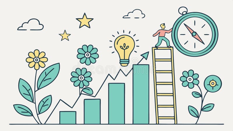 Bar Chart, Upward Growth Arrow, Business Analytics Vector Design ...