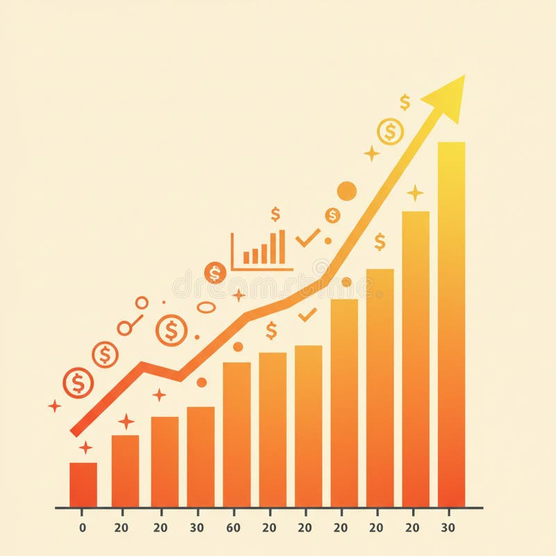 Bar Chart with an Upward Trend, Featuring Bars in Gradient Shades of ...
