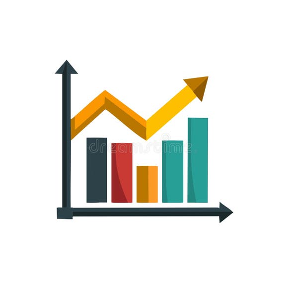Bar Chart with Upward Trending Arrow Graph, Data Visualization and ...
