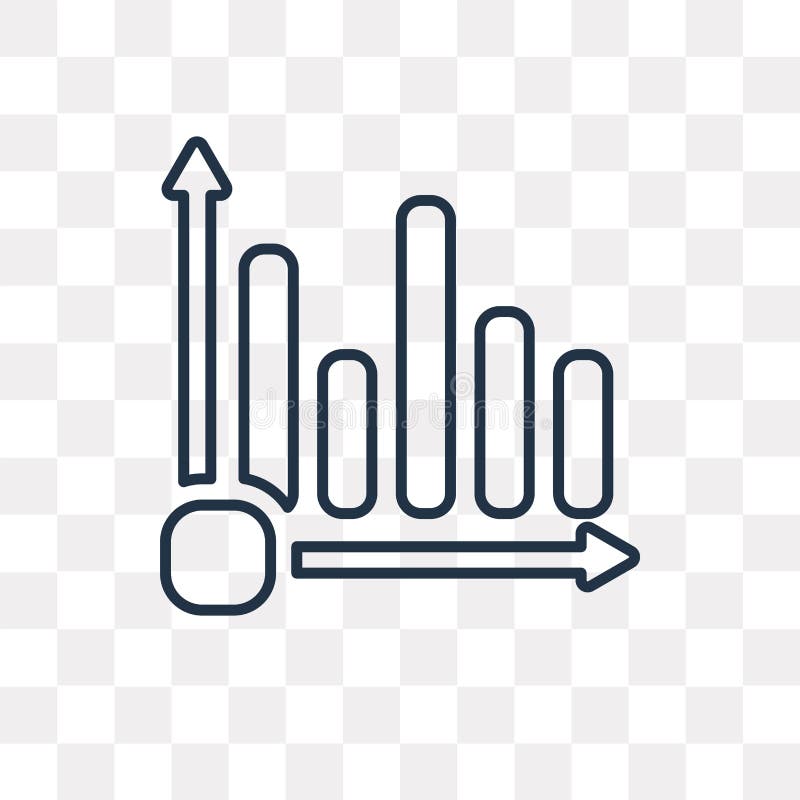 Bar Chart Vector Icon Isolated on Transparent Background, Linear Stock ...
