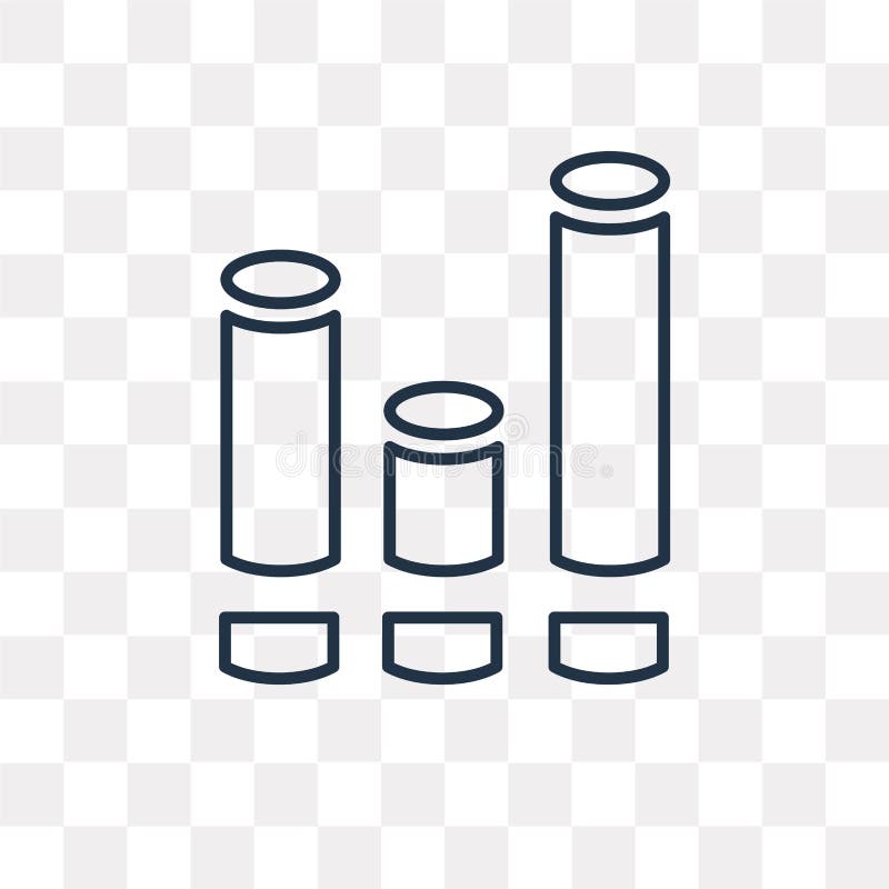 Bar Chart Vector Icon Isolated on Transparent Background, Linear Stock ...