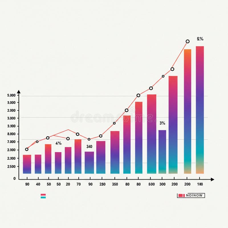 Bar Chart with Vertical Colored Bars Ranging from Purple To Orange ...