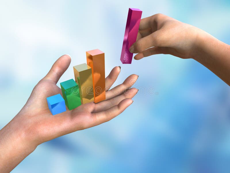 Bar chart in woman s hands stock photo. Image of business - 9141212