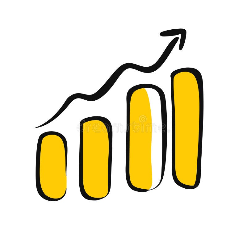 A Bar Chart with Yellow Bars Shows an Increasing Trend Stock Image ...
