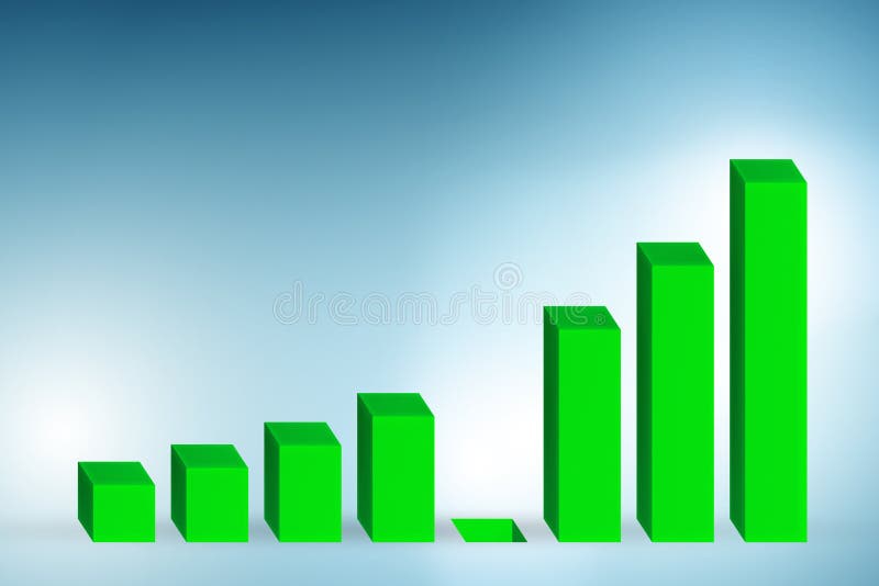 Bar Charts in Growth Concept - 3d Rendering Stock Illustration ...