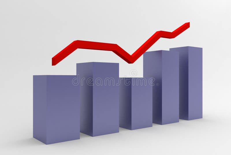 Bar Chart on White Background Stock Illustration - Illustration of ...