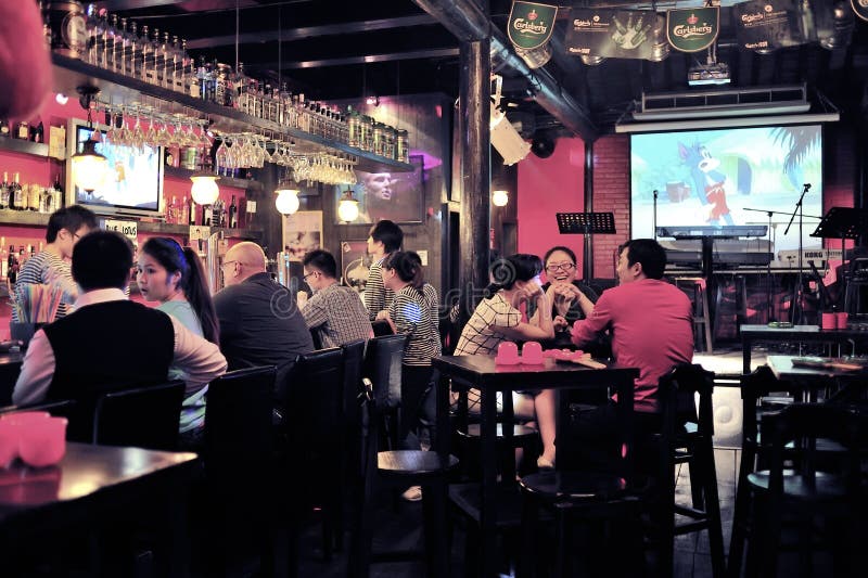 Bar in china editorial stock image. Image of girlfriend - 21937049