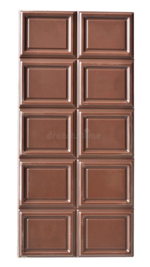 Bar of Chocolate Top View Isolated Stock Image - Image of milk, close ...
