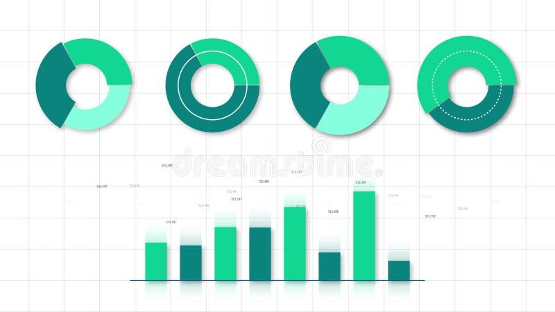 Bar and circular graphs. stock footage. Video of data - 262056390