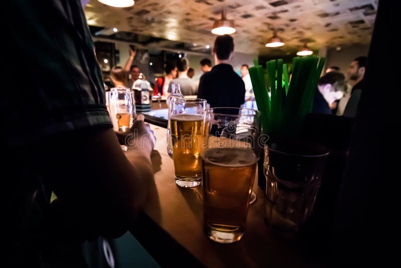 Beer taps in a finnish bar editorial stock photo. Image of finland ...
