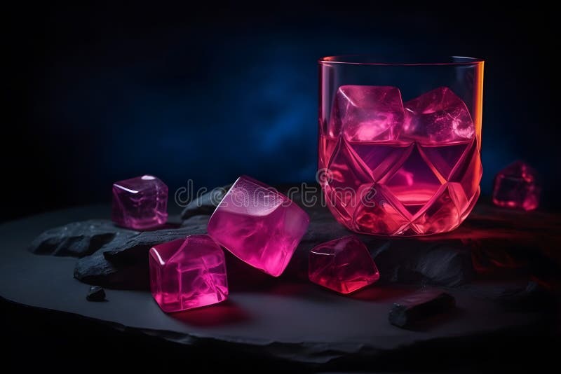 Bar and Cocktails in Neon Colours. Neural Network AI Generated Stock ...