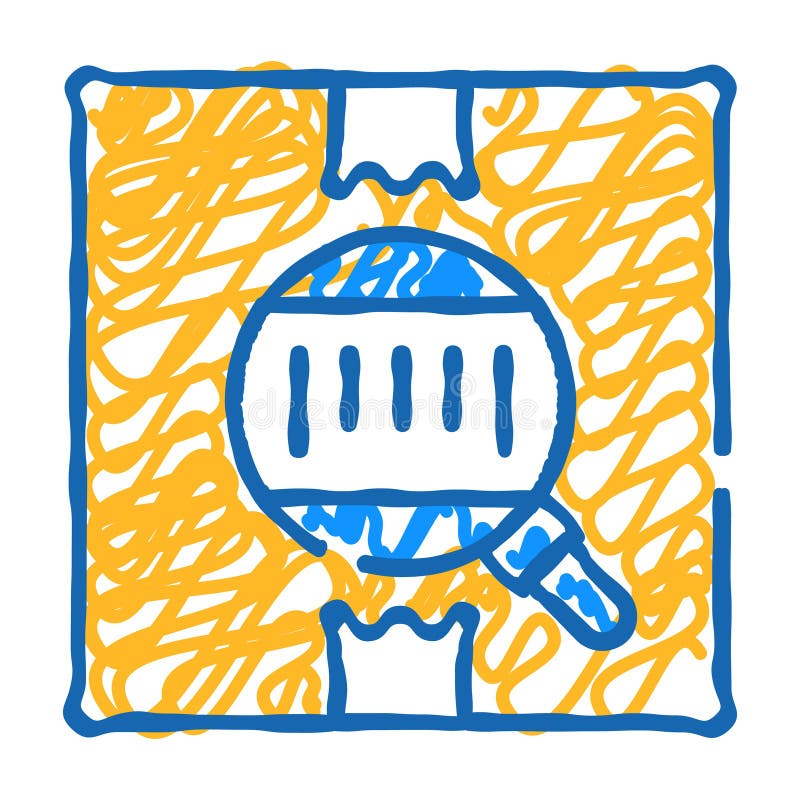 Bar Code on Box Icon Doodle Illustration Stock Vector - Illustration of ...