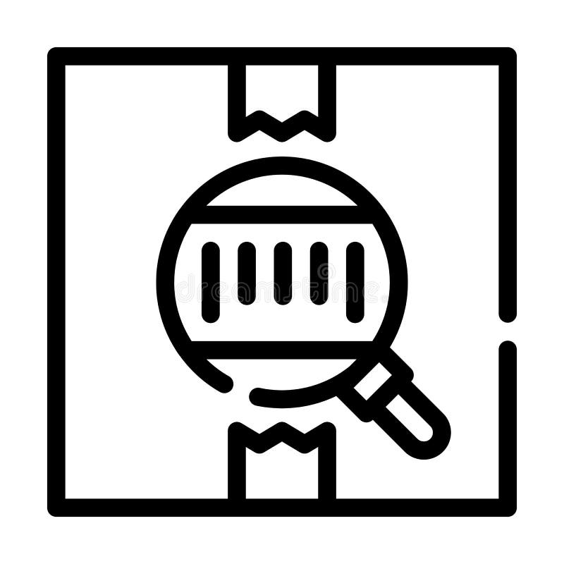Bar Code on Box Line Icon Vector Illustration Stock Vector ...