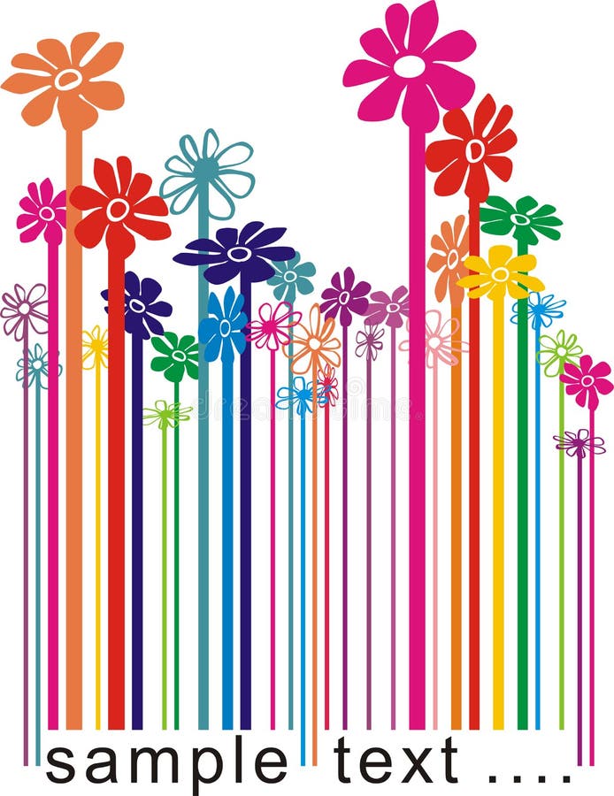 Bar-code floral stock vector. Illustration of packaging - 14687152
