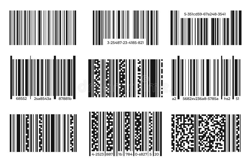 Bar Code Icon Collection. Modern Black Product Code Bar Labels Isolated ...
