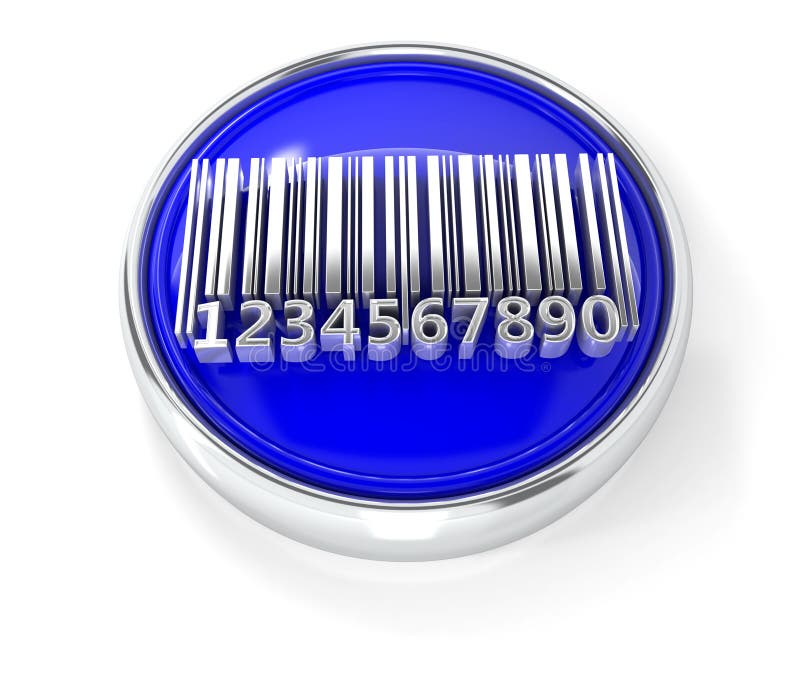 Bar Code Icon on Glossy Blue Round Button Stock Illustration ...