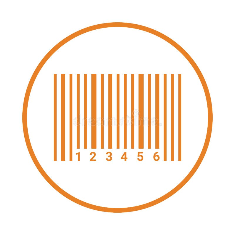 Bar Code Icon. Orange Color Vector EPS Stock Vector - Illustration of ...