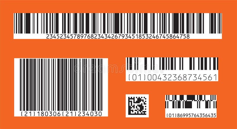 Bar Code Icon. Set of Modern Flat Barcode Stock Vector - Illustration ...