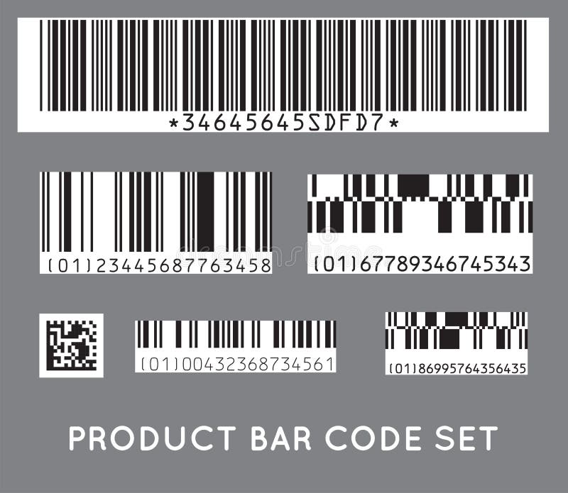 Bar Code Icon. Set of Modern Flat Barcode Stock Illustration ...