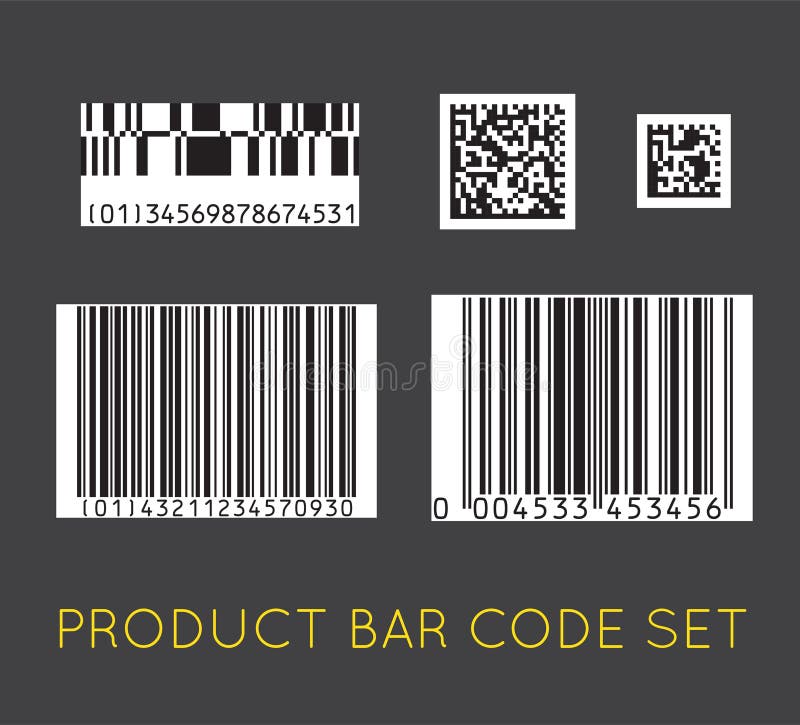 Bar Code Icon. Set of Modern Flat Barcode Stock Vector - Illustration ...