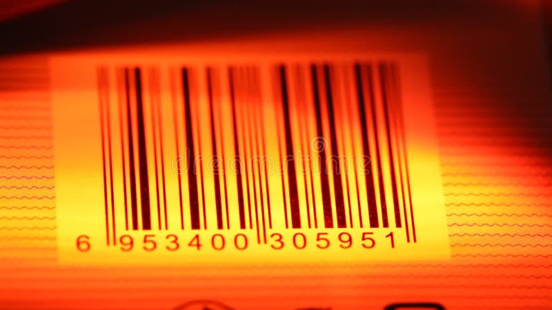 Barcode label scanning stock video. Video of shop, number - 265821319