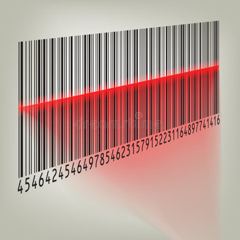 Bar Code with Laser Light. EPS 8 Stock Vector - Illustration of number ...