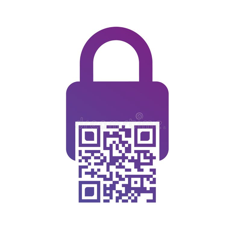 Bar Code Lock Icon. Safebox, Barcode, Web Code for Activation. Vector ...