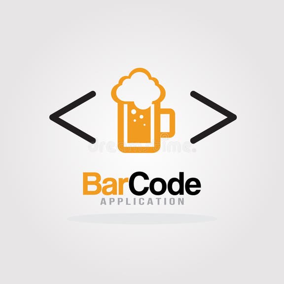 Bar Code Logo Design Template with a Mug of Beer Design Concept for ...