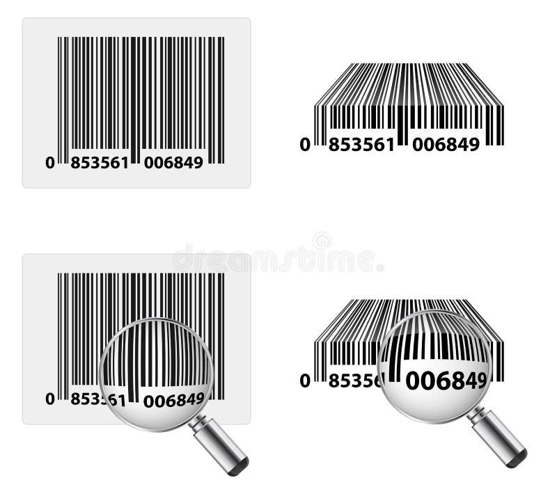 Bar Code with Magnifying Glass Stock Vector - Illustration of search ...