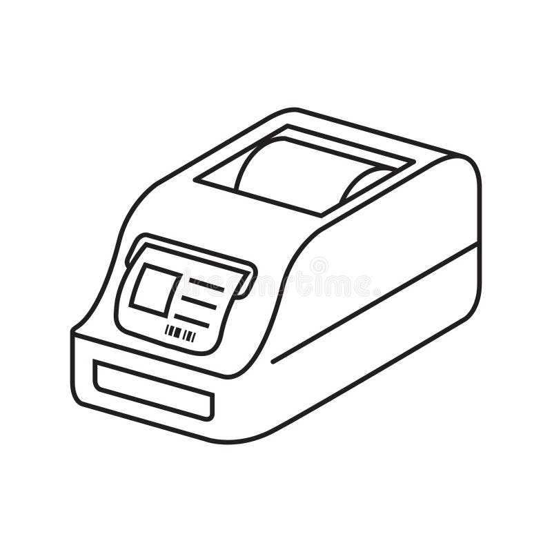 Bar Code Printer.Label Printer Isolated on White Background.Vector Flat ...