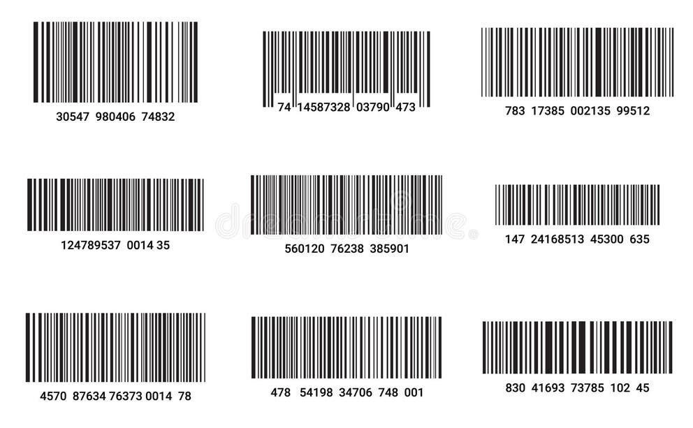 Bar Code Line Numbers Underneath Set Stock Vector - Illustration of ...