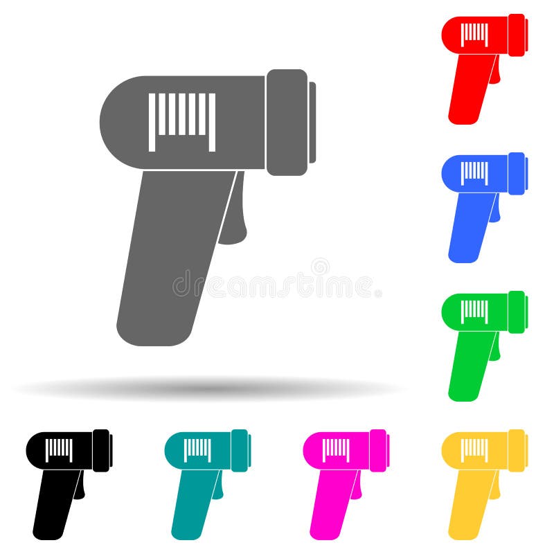 Bar Code Reader Multi Color Style Icon. Simple Glyph, Flat Vector of ...