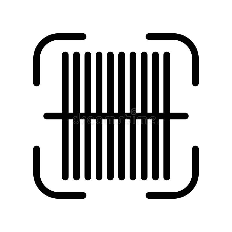 Bar Code Scanner Icon Linear Logo Mark in Black and White Stock Vector ...