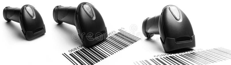 Bar Code Scanner Set. Retail Label Barcode Scan Stock Photo - Image of ...