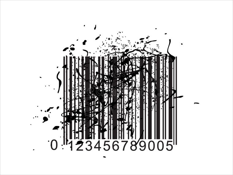 Grunge bar-code stock illustration. Illustration of number - 3855924