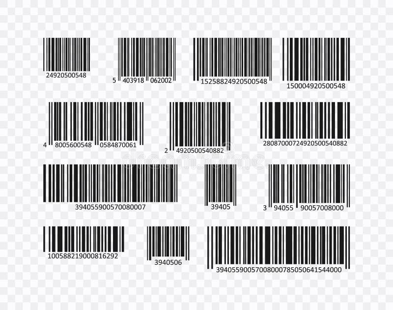 Universal Product Code Barcode Types Realistic Set Vector Illustration ...