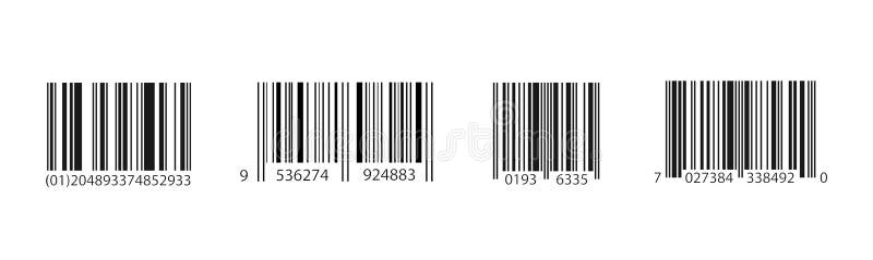 Universal Product Code Barcode Types Realistic Set Vector Illustration ...