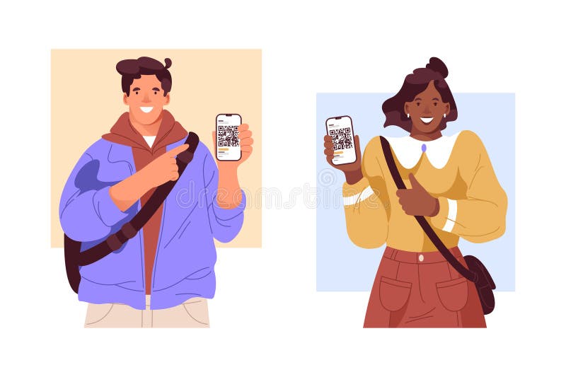 Bar Code Sign or Qr Code Label, Vector Illustrations or Cliparts Set ...