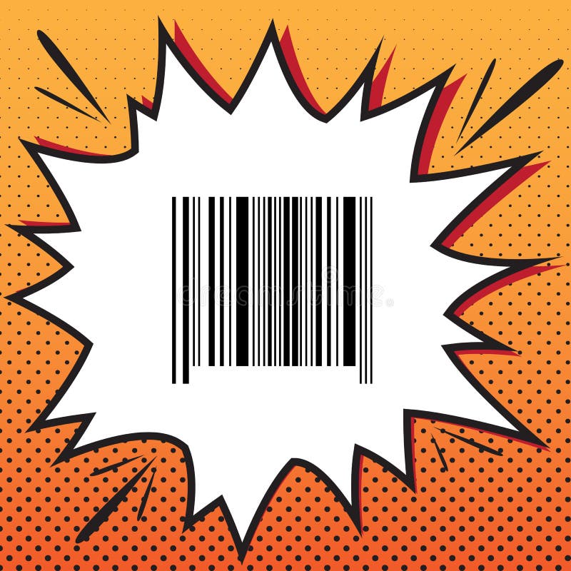 Bar Code Sign. Vector. Comics Style Icon on Pop-art Background.. Stock ...
