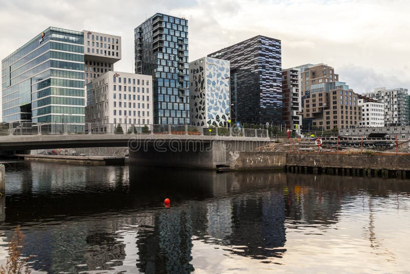 Bar Code Skyscrapers in Oslo Editorial Stock Image - Image of ...