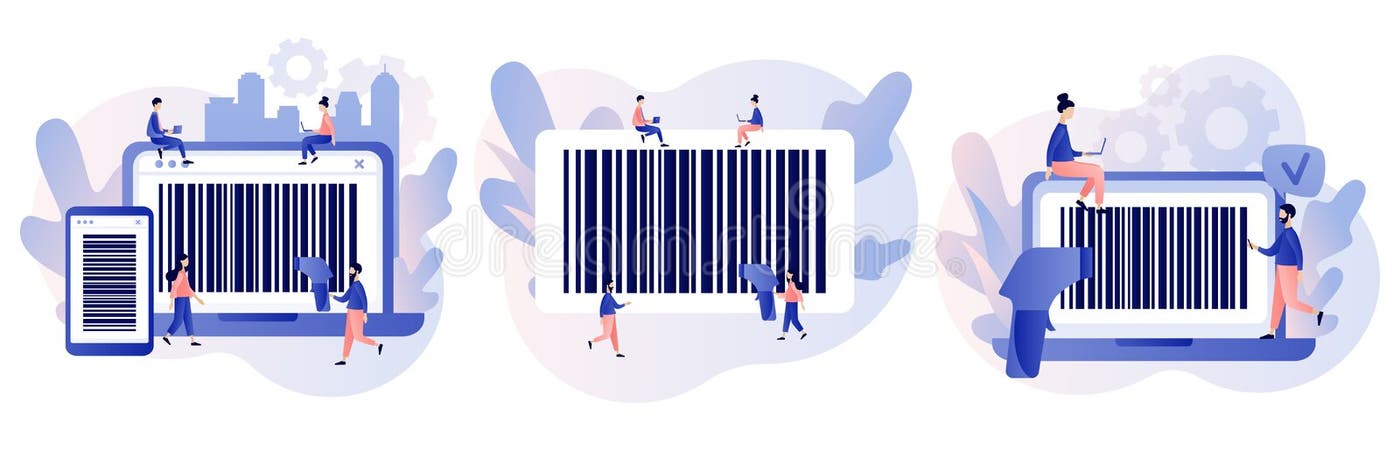 Scanning Bar Code Cartoon Stock Illustrations – 269 Scanning Bar Code ...