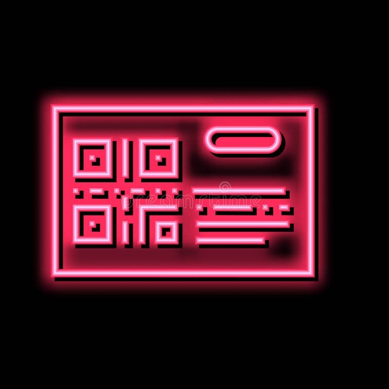 Bar Code on Transport Ticket Neon Glow Icon Illustration Stock Vector ...